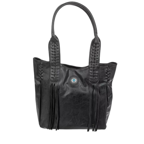 Sam & Hadley | Bags | Sam Hadley Western Black Vegan Leather Fringe ...